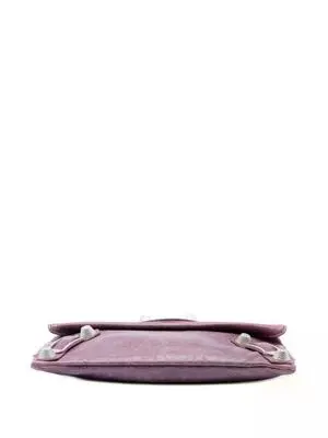 Balenciaga Lambskin Leather Motocross Giant 21 Envelope Clutch Bag - Purple