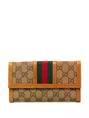 Gucci 1990-2010 Gg Canvas Web Continental Wallet Long Wallets