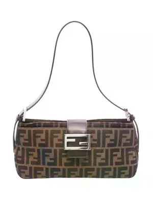 Fendi 2000-2010 Zucca Canvas Shoulder Bag - Brown