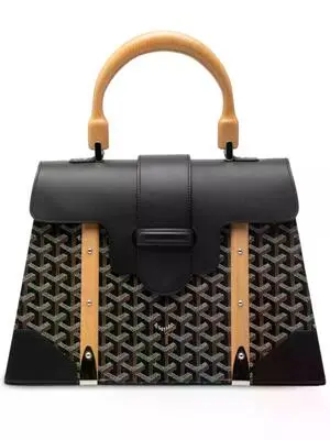 Goyard 2018 Goyardine Saigon Structured Mm Handbag - Black