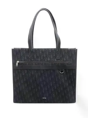 Dior 2021-2024 Oblique Canvas Safari Tote Bag - Black