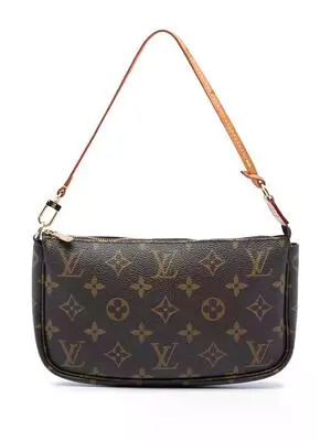 LOUIS VUITTON 1997 Monogram Pochette Accessoires Shoulder Bag - Brown