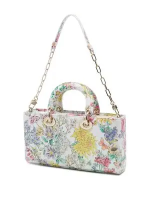 Dior 2025 Medium Calfskin Astral Flowers Lady D Joy Satchel - Multicolour
