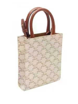 Celine 2000-2026 Mini Triomphe Coated Canvas Vertical Cabas Satchel