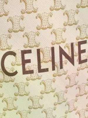 Celine 2000-2026 Mini Triomphe Coated Canvas Vertical Cabas Satchel