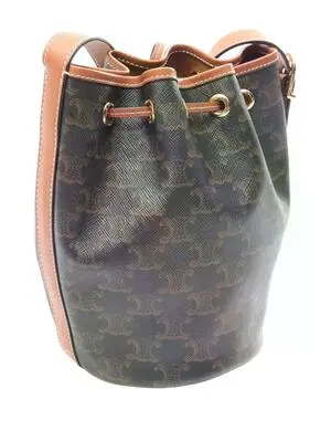 Celine 2022-2026 Small Triomphe Coated Canvas Drawstring Bucket Bag