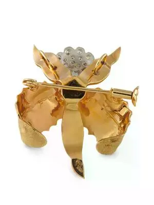LB EXCLUSIVE 18k Yellow Diamond Orchid Earrings And Brooch Set