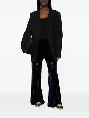 FORTE_FORTE Crystal-embellished Palazzo Pants - Blue
