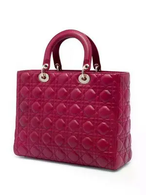 Dior Lambskin Cannage Lady Satchel - Pink
