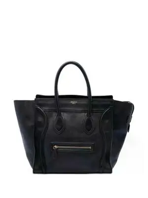 Celine 2011 Mini Leather Luggage Tote Bag - Black