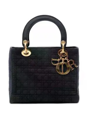 DIOR 1997 Medium Nylon Microcannage Lady Dior Satchel
