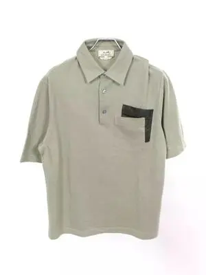 Hermès 2010s Leather-trim Polo Shirt - Green