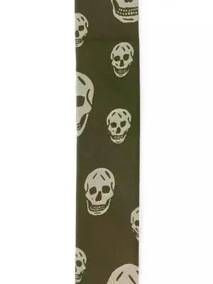 Alexander McQueen Skull-print Silk Scarf - Green