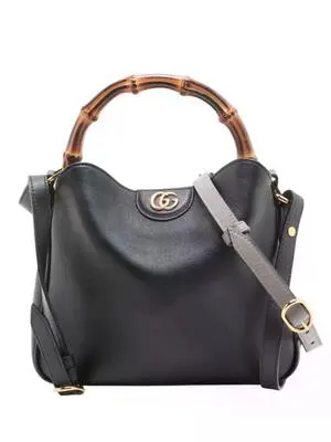 Gucci 2016-2026 Small Calfskin Bamboo Diana Satchel - Black