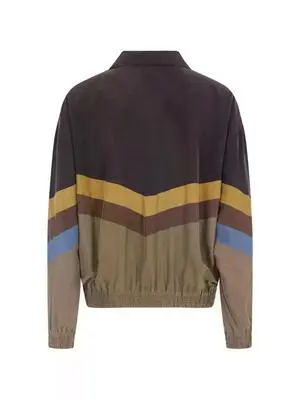 Valentino Garavani Silk Chevron Bomber Jacket