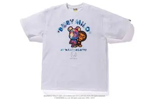 A BATHING APE X Mika Ninagawa Bear Tee Shirt - White/blue