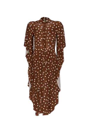 Vetements Asymmetric Dress With Shoulder Pads - Brown