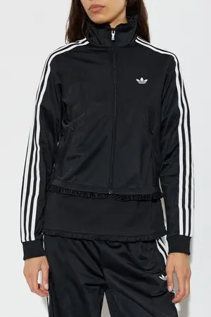 ADIDAS ORIGINALS Zip-up Sweatshirt With Stand Collar And Ruffle Trim