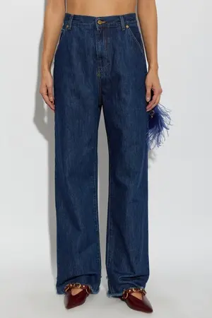 DARKPARK Lisa" Boyfriend Jeans With Feather Embellishment - Navy Blue