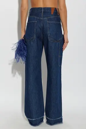 DARKPARK Lisa" Boyfriend Jeans With Feather Embellishment - Navy Blue
