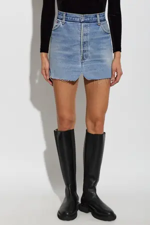 Vetements Vintage Effect Denim Mini Skirt