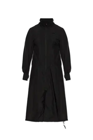 Y3 Long Coat With Sporty Stripes And Logo Detail