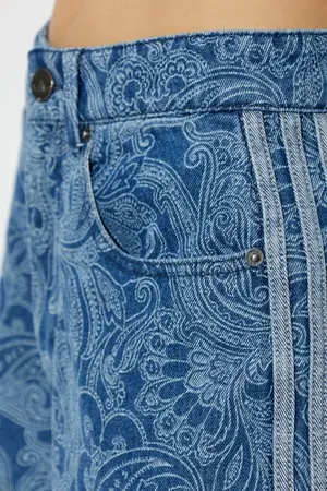 ADIDAS ORIGINALS Wide-leg Jeans With Paisley Print