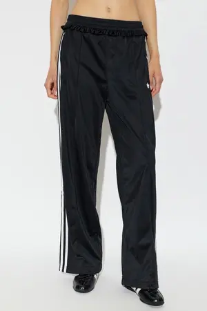 ADIDAS ORIGINALS Wide-leg Sweatpants With Iconic Stripes - Black