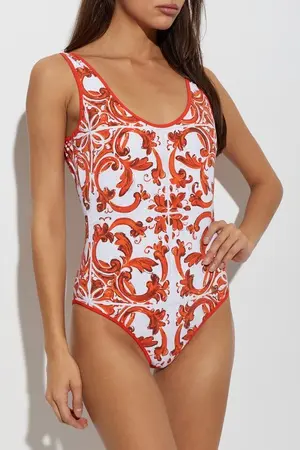 Dolce & Gabbana Maiolica" Print One-piece Swimsuit