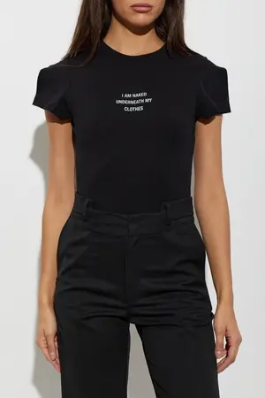 Vetements Cotton Bodysuit With Print