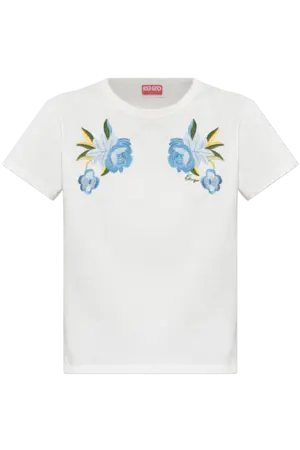 Kenzo T-shirt With Floral Motif - White