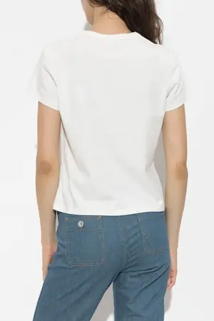 Kenzo Floral Motif Embroidered Cotton T-shirt