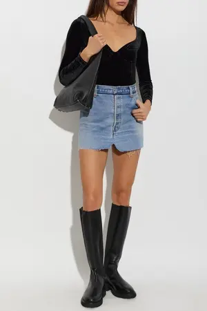 Vetements Long Sleeve Velvet Bodysuit