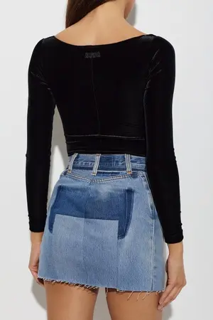 Vetements Long Sleeve Velvet Bodysuit