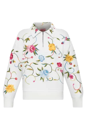 Kenzo Sweatshirt With Floral Motif - White