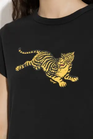 Kenzo Cotton T-shirt With Tiger Graphic - Black