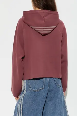 ADIDAS ORIGINALS Full-zip Cropped Hoodie With Signature Stripes