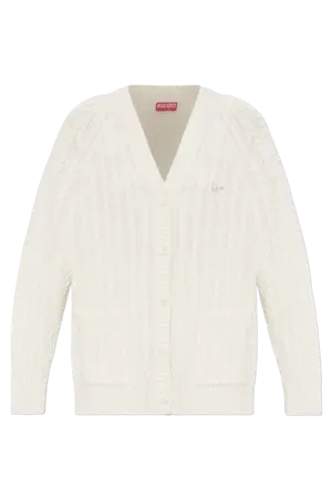 Kenzo Cardigan With A Decorative Knit - Cream