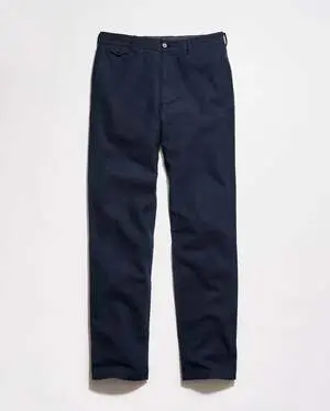 Billy Reid Chambray Flat Front Trousers - Navy