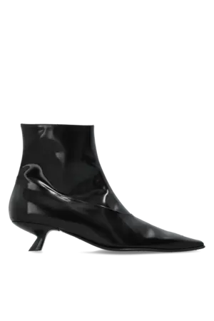 Marni Leather Heeled Ankle Boots - Black
