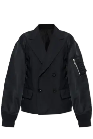 Sacai Double-breasted Blazer - Black