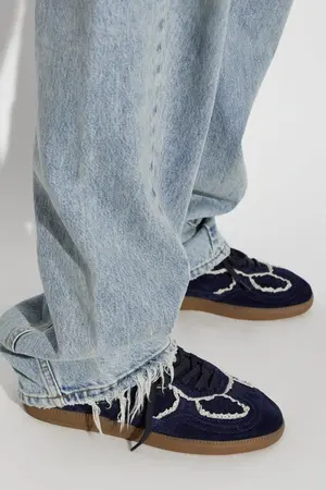 ALOHAS Navy Velour Sneakers With Contrasting Stitching