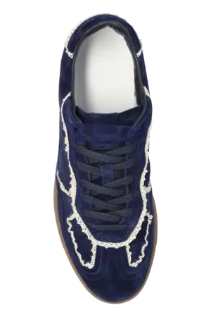 ALOHAS Navy Velour Sneakers With Contrasting Stitching