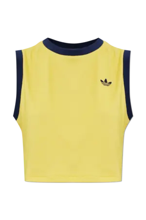ADIDAS ORIGINALS Cropped Ribbed Tank Top - Yellow