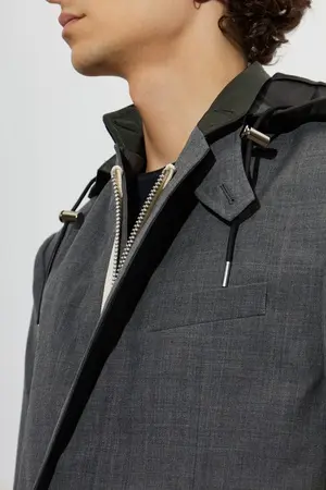 Sacai Wool Jacket With Detachable Hood