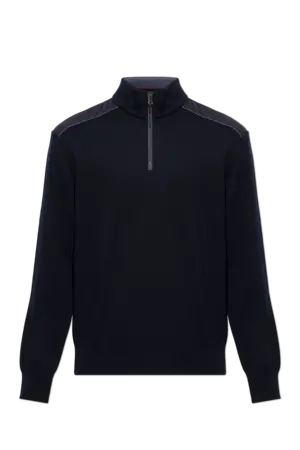 Paul & Shark Sweater With A Stand-up Collar - Navy Blue