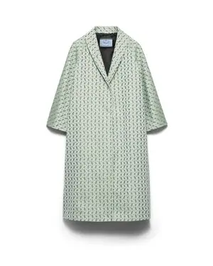 Prada Single-breasted Floral Jacquard Duchesse Coat