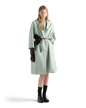 Prada Single-breasted Floral Jacquard Duchesse Coat