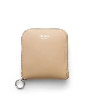 Prada Saffiano Leather Pendant With Re-nylon Tote Bag - Brown