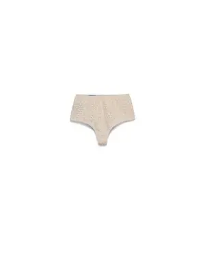 Prada Lace-trimmed Briefs With Rhinestones - Neutral
